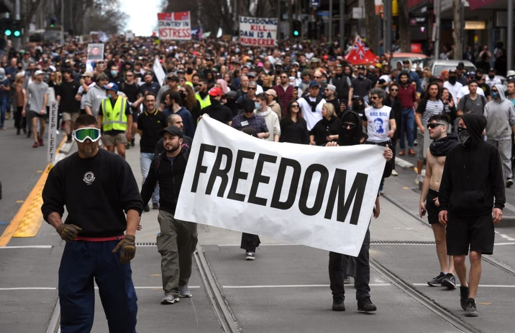 Covid-19: 'Real risk' of spread posed by Melbourne protests | RNZ News