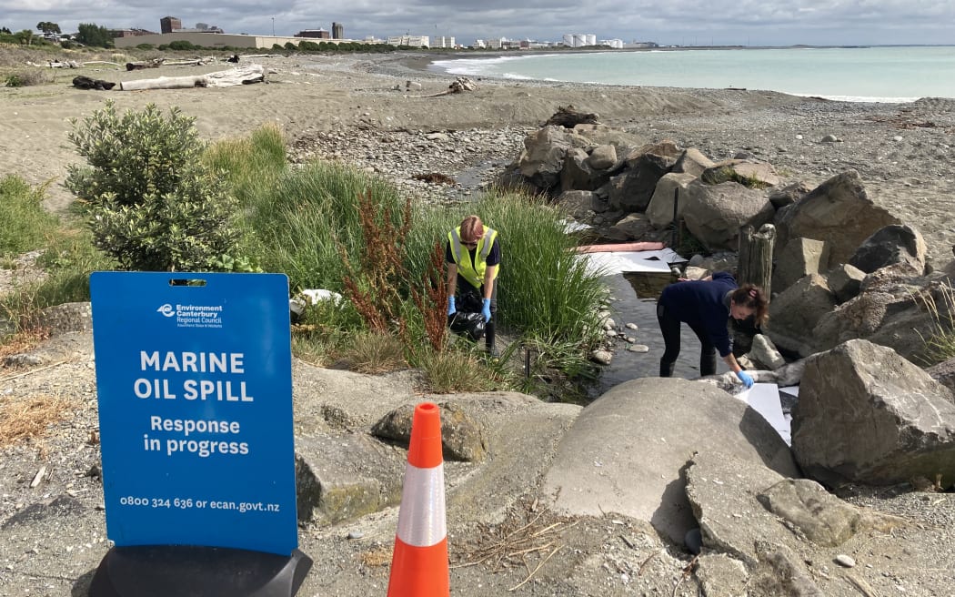 Oil spill at Timaru beach contained | RNZ News