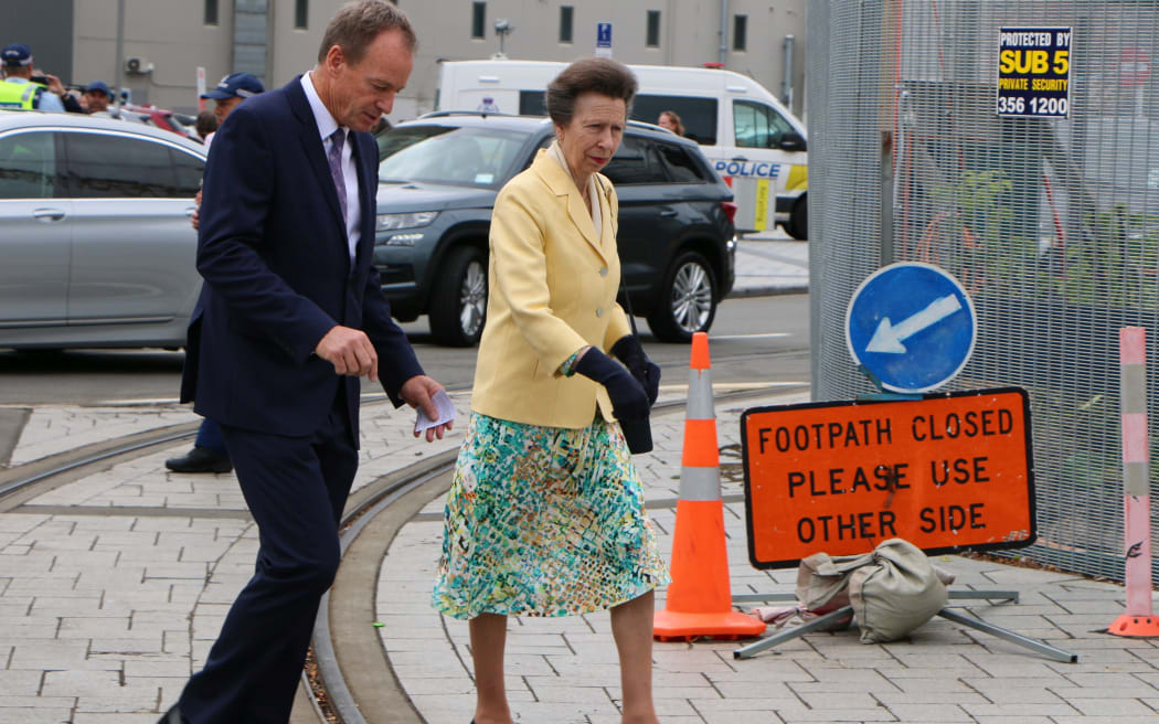 Hundreds greet Princess Anne during visit to Christchurch | RNZ News