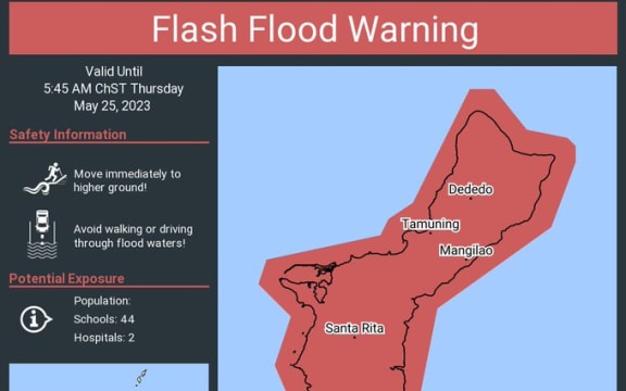 Landslides, flash flooding warnings as typhoon passes over Guam | RNZ News