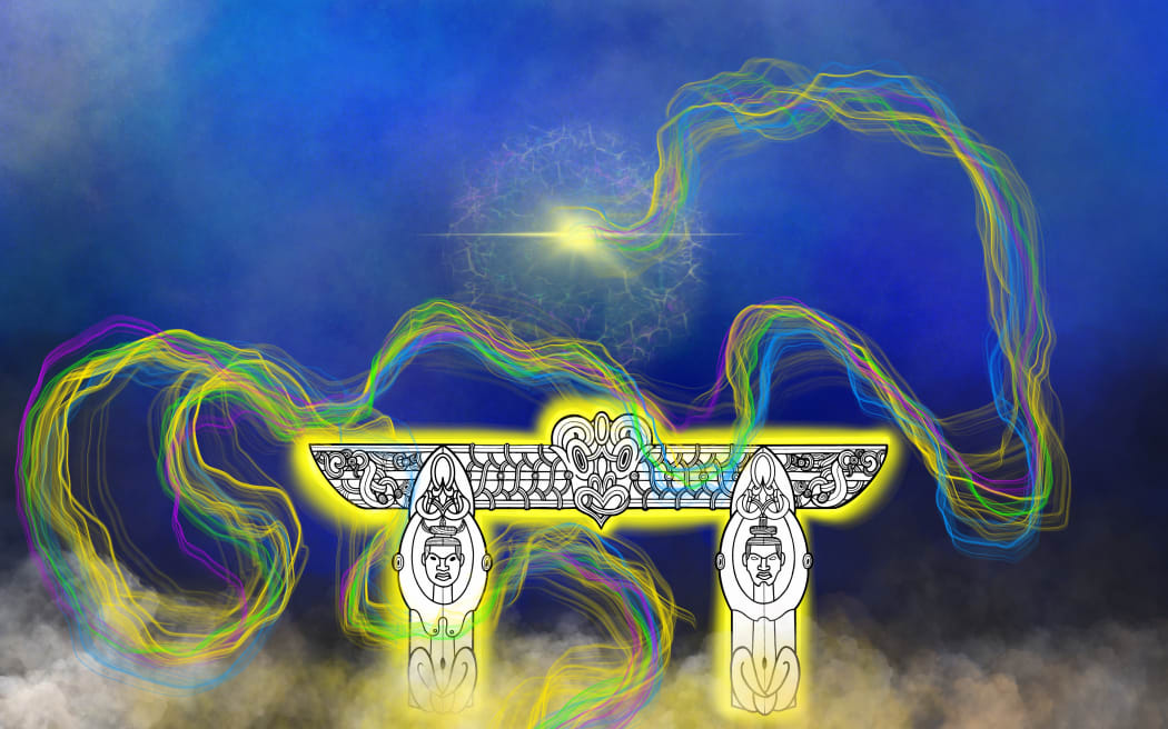 Dramatic waharoa or gateway feature of Taranaki lights festival | RNZ News