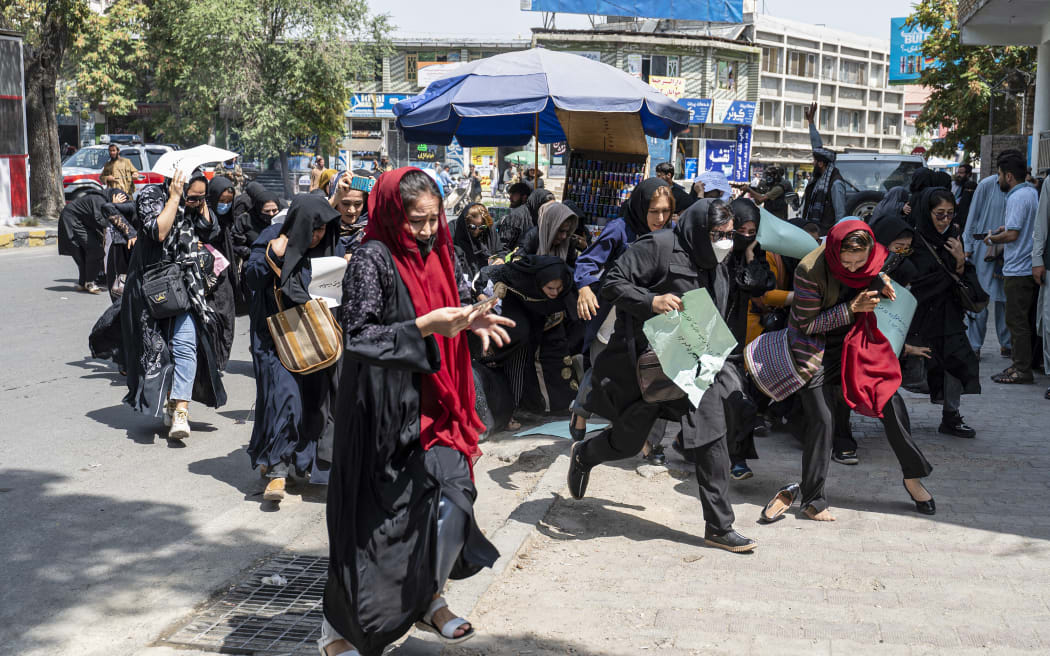 Taliban break up rare protest by Afghan women in Kabul | RNZ News