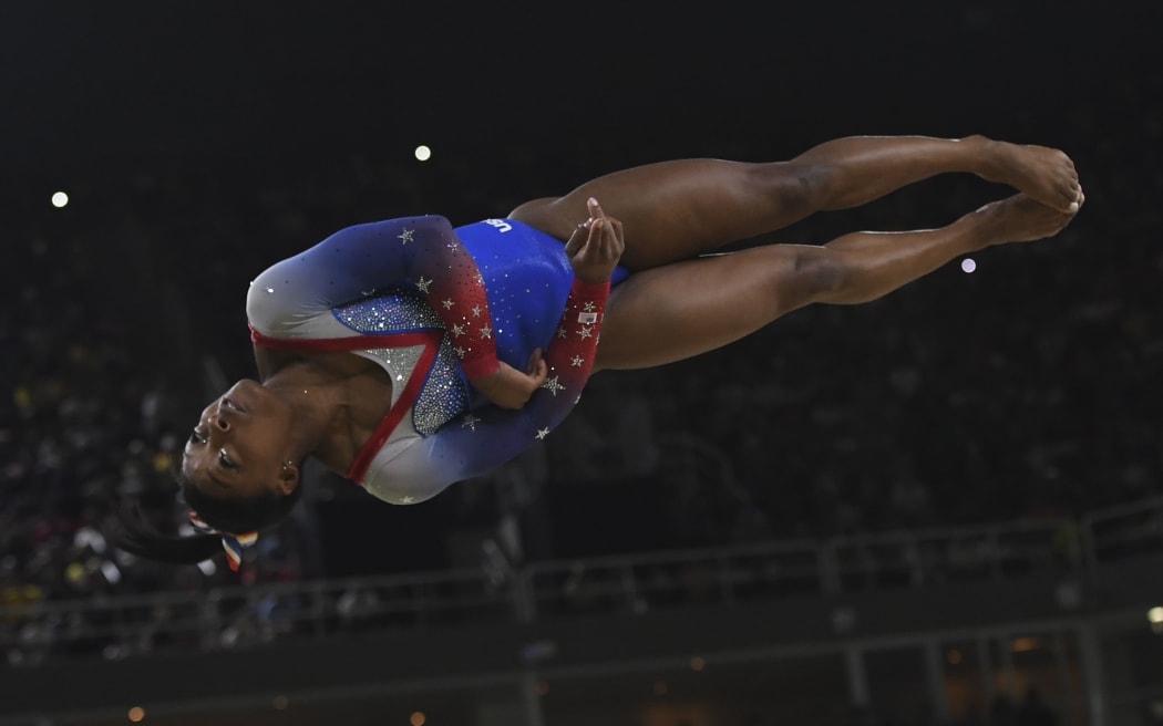 Simone Biles Wins Record Equalling Fourth Gold Rnz News