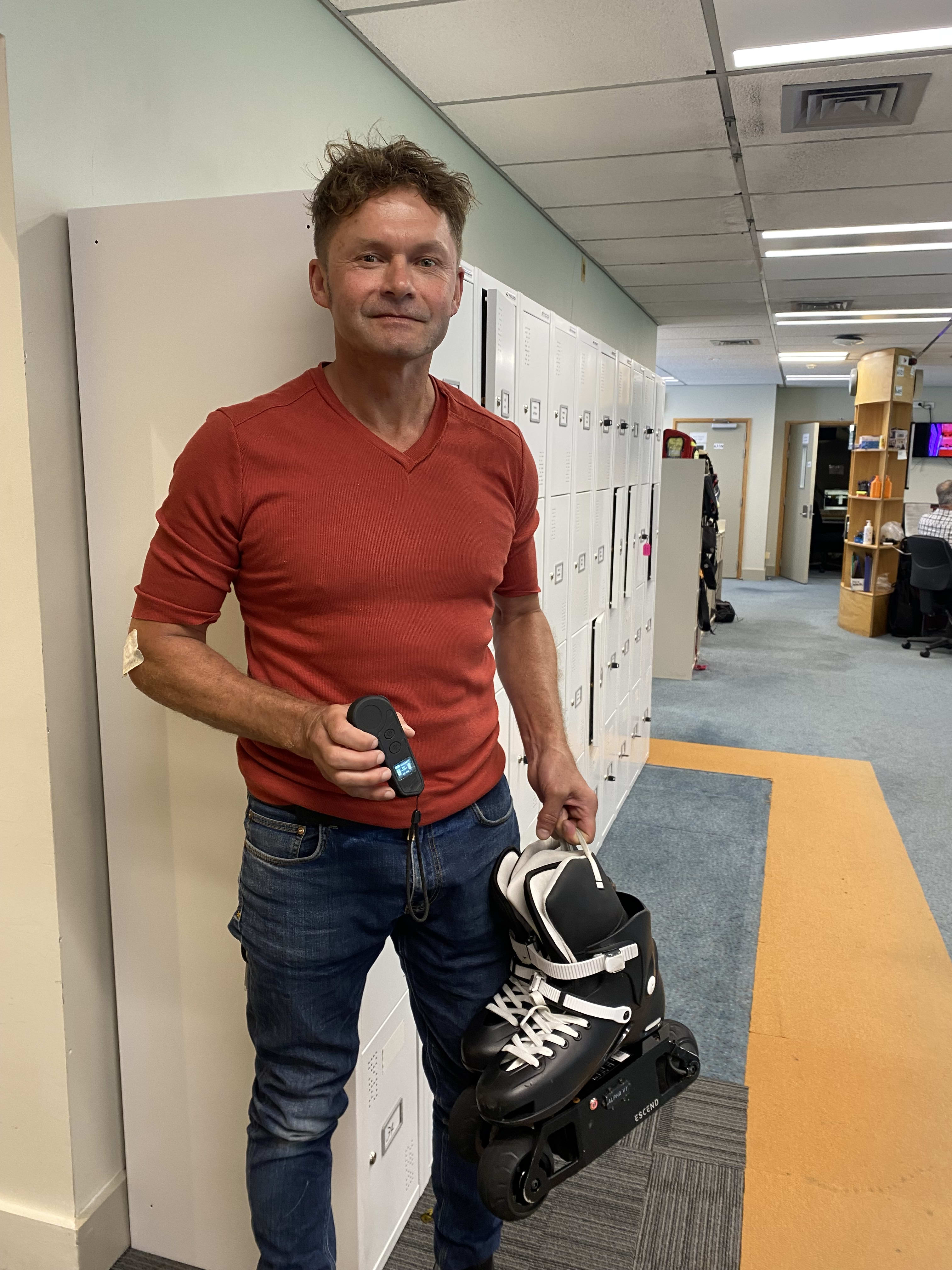 Troy from analytics has electric roller blades | RNZ