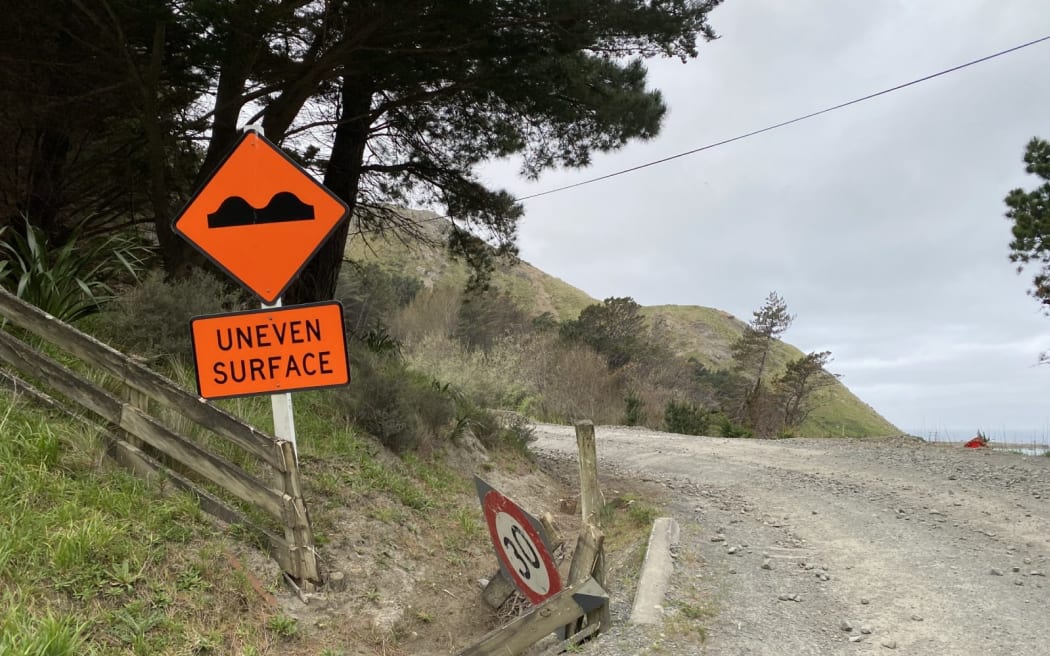 The North Island road slowly falling into the sea | RNZ News