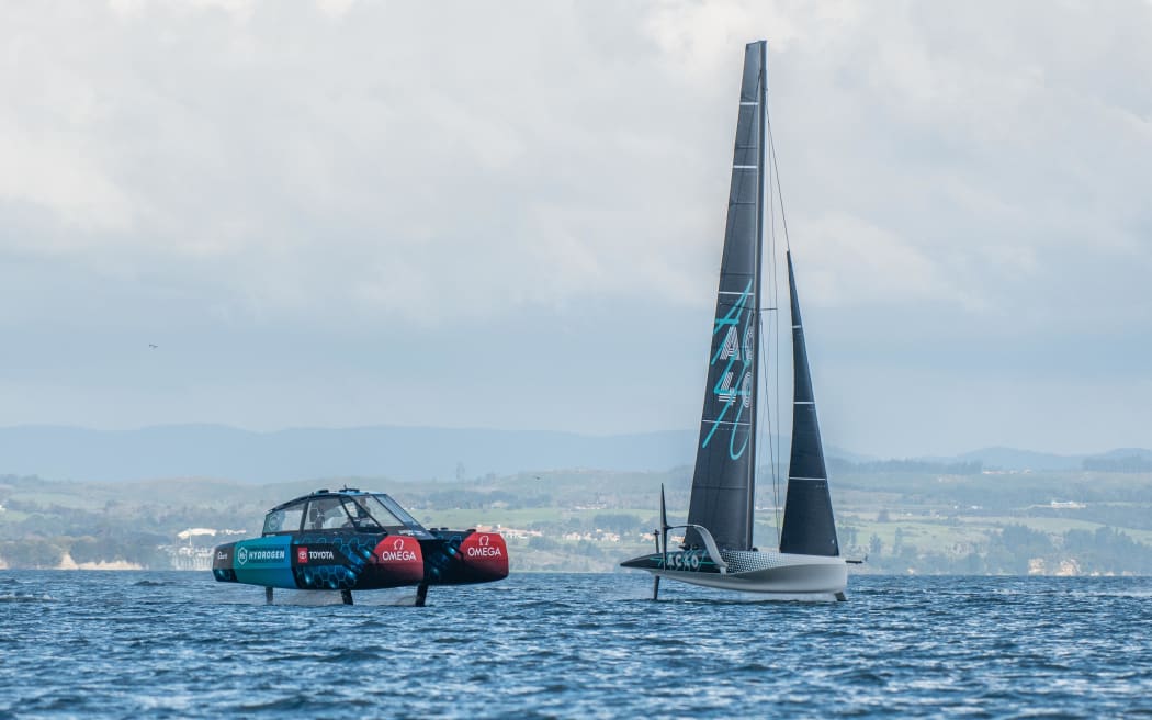 Team New Zealand's AC40 hits the water | RNZ News