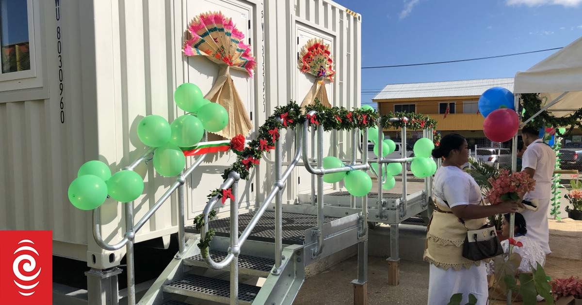 Shipping container science lab installed in Tonga | RNZ News