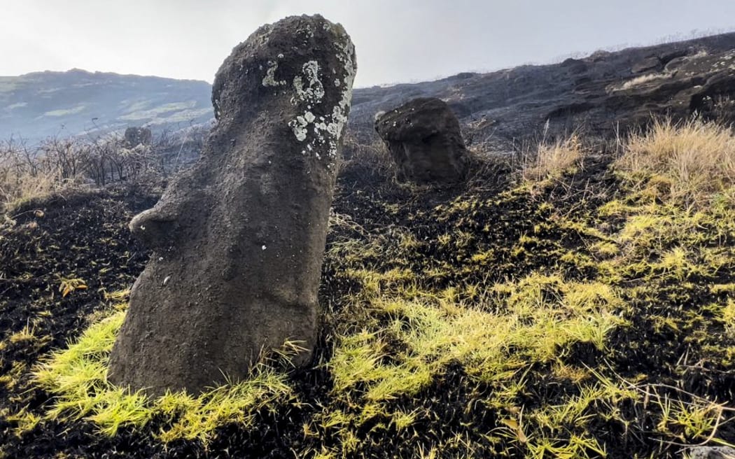 Rapa Nui: Sacred statues damaged by wild fire | RNZ News